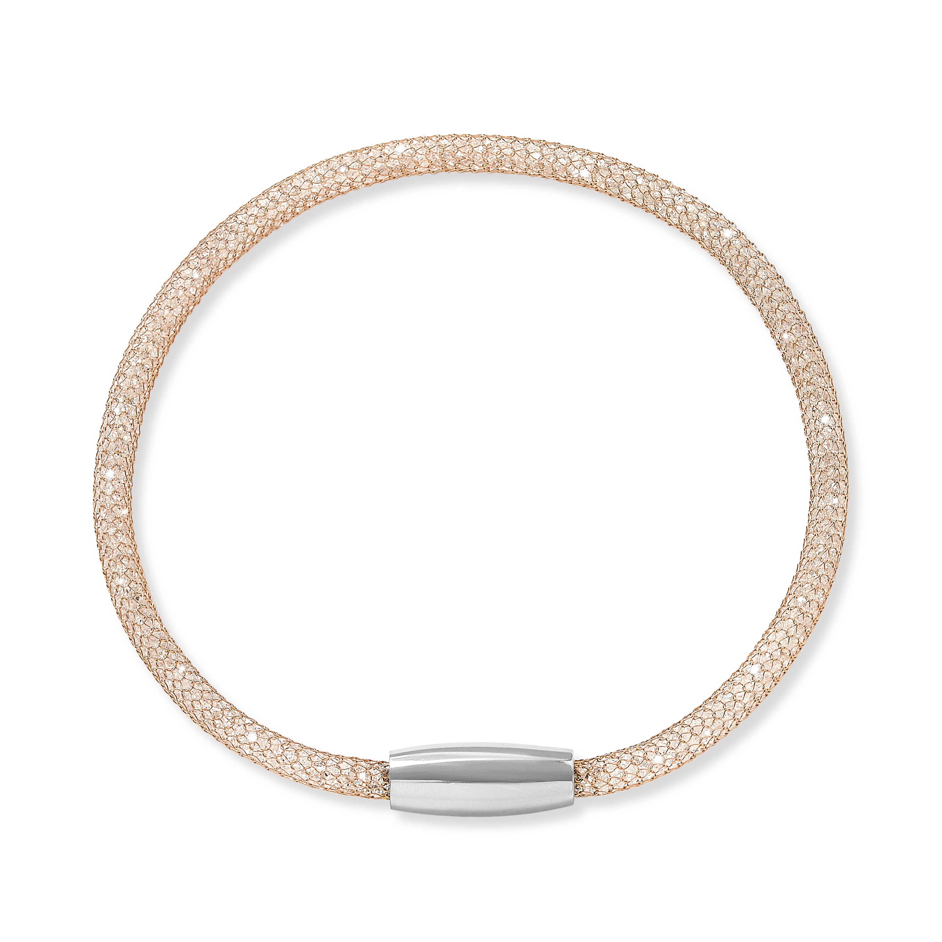 Credo rose gold mesh crystal bracelet – Pearls of the Orient Online